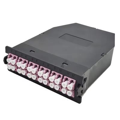 China 24F Black LC Duplex Multimode MPO MTP Fiber Cassette for 24 Ports OM3 OM4 OS2 Patch Panel for sale