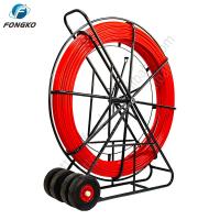 China FTTH Fibreglass Duct Rodder 300m Length 4.5-18MM Fiber Optic Cable Pulling Duct Rod for sale