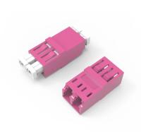 China LC/PC to LC/PC OM4 Multimode Flangeless Coupler OM4 Fiber Optic Network Adapter for sale