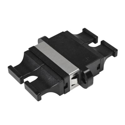 China FONGKO Black Flangeless Duplex Adapter DX Flange Fiber Optical MPO Adapters for sale