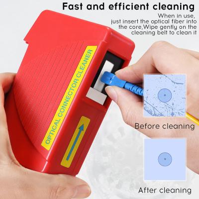 China FONGKO New arrival FTTX/FTTH Fiber Optic Connector Cleaner 550 Times Cassette Type Wiping Tool Fiber Optic Cleaning Box for SC/FC/ST/LC for sale