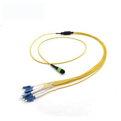 China MPO Female to 8 12 24 Cores LC UPC Single Mode Breakout Cable Fiber Optic Cables for sale