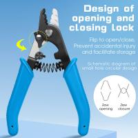 China 3-Hole Precision Optical Cable Stripper SC Jaw Safety Lock Spring Return Ergonomic Rubber Fiber Optic Stripper for sale