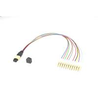 China Cassette Module Fanout Pigtail Patch Cord 12 Fiber MPO To LC Connector for sale