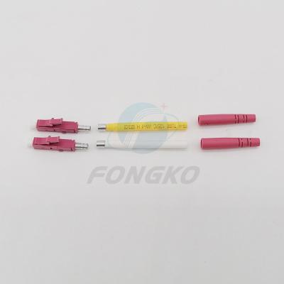 China Lc/UPC Fiber Optical Connector parts FTTH FTTX OM4 Duplex 2.0mm Fiber Optic Connector for sale