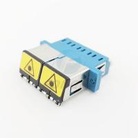 China Blue Auto Shutter SC Duplex Adapter DX lC UPC Connector With Flange for sale