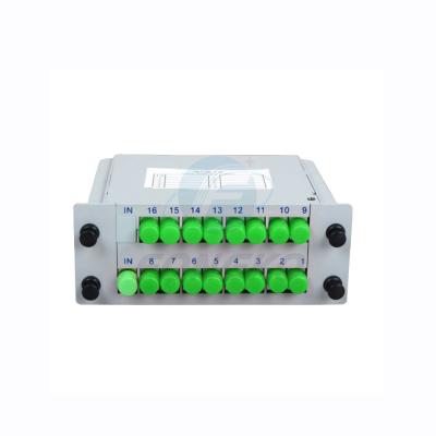 China 16 Way Passive Singlemode PLC Fiber Optic Splitter FC/APC 9um /125um for sale