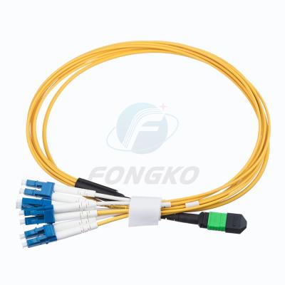 China Singlemode 8 Core MPO APC (Female) to LC UPC Duplex Harness Fiber Optic Patch Cord for sale