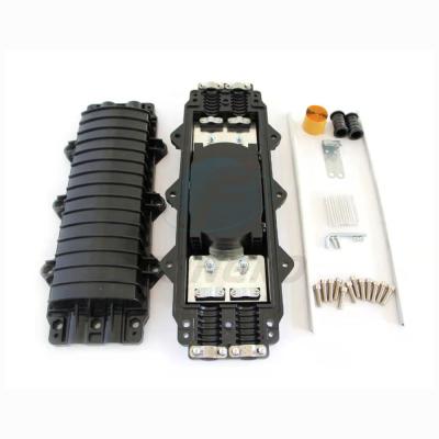 China Outdoor Waterproof  24 48 72 96 Cores Horizontal 2 In 2 Out Fiber Optic Splice Closure for sale