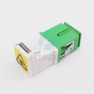 China White Auto Shutter Single Mode SC APC Coupler Optical with Metal Shrapnel Green for sale