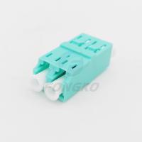 China Duplex LC To LC OM3 Coupler Optical Fiber Adapter Unibody Plastic Shell for sale