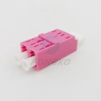 China Plastic Flangeless Optic Fiber Adapter LC / OM4 Duplex Metal Shutter for sale