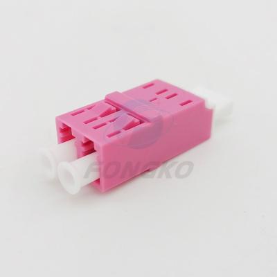 China Plastic Flangeless Optic Fiber Adapter LC / OM4 Duplex Metal Shutter for sale