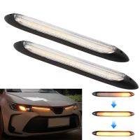 China Drl Emergency Warning Car Headlight Led Tube Two Color Streamer Turn Signal for sale