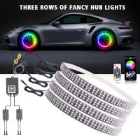 China RGB SMD 5050 LED Strip IP67 Waterproof LED Car Wheel Hub Color Light RGB Wheel LED Lights For Car Rims With App Control for sale