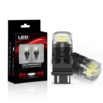 China High Power BRS LED Bulbs 3157 3057 4157K 3047K P27/5W With PC Lens 2835 Chips 700LM 12V for Car Brake Reverse Tail Signal Lights for sale