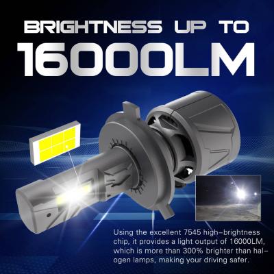 China Super Bright F12 Led Headlights H4 H7 H11 9005 9006 5202 for Car Led Lights With GC 7545 Chips Fan 16000LM 60W for sale