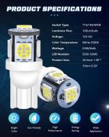 China 194 Automotive LED Light Bulbs 6500K Wedge T10 SMD 5050 Chips for sale