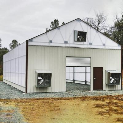 China Single-Span Hoop Greenhouse Automatic 100% Blackout Light Deprivation Greenhouse For Medical Growing for sale