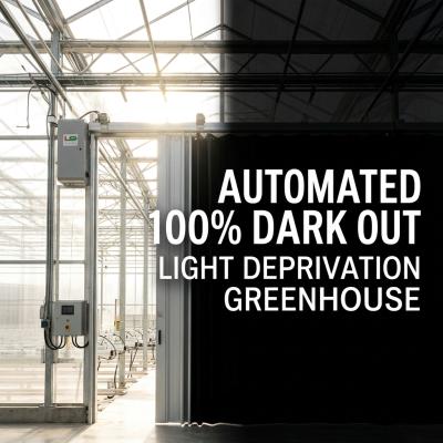 China 10-100M Light Deprivation Greenhouse with 100% Shading Black-White Film for sale