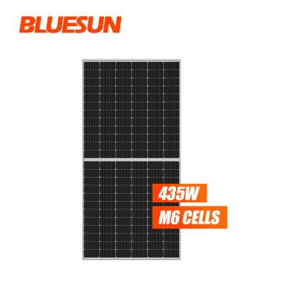 China New 6 inch Bluesun solar power system factory price solar panel 440w 425watt mono solar panels perc size solar cell for sale