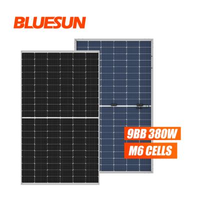 China Solar Power System Half Cut 60 Cell Perc Double Glass 370W 375W 380W Mono Bifacial Solar Panel for sale