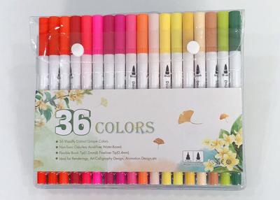 China Amazon double head hook line color marker soft head watercolor pen for children gift painting set for sale