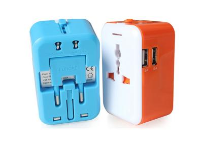 China Promotional gifts All in ONE World Travel Plug Power Adapter Dual USB Universal Converter Plug for sale