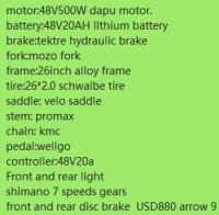 China 36v13ah Lithium 36v Electric Bike 36v 10 Ah 350w 500W 23Ah  Arrow 9 for sale