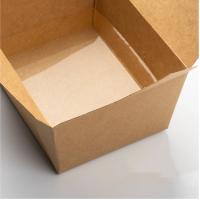 China Compostable Waterproof Kraft Paper Food Containers 500ml/600ml/700ml for sale