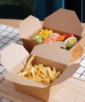 China Oil Proof Folding Paper Packaging Takeaway Kraft Paper Lunch Boxes for sale
