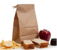China Kraft Brown Paper Takeaway Bags Waterproof Flat Bottom Grease Proof for sale