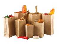 China Kraft Brown Paper Takeaway Bags Waterproof Flat Bottom Grease Proof for sale