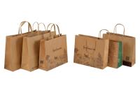 China Biodegradable Folding Paper Packaging 300um Kraft Paper Shopping Bag for sale