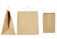 China Biodegradable Folding Paper Packaging 300um Kraft Paper Shopping Bag for sale