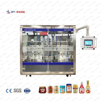 China Honey Paste Canned Cylinder Weight Tomato Sauce 6 Head Bottle Filling Machine for sale