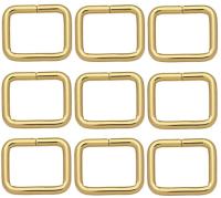 China Metal Handbag Rings Hardware Thin Rectangle Ring Buckles Webbing Strap Loops Adjuster for sale