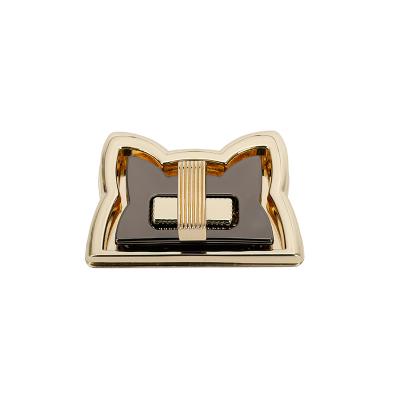 China Morden Cat Ear Shape Handbag Lock Accessories 3.5cm Metal Lock Bag Hardware for sale
