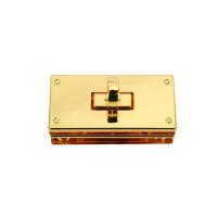 China Rectangle Shape Handbag Lock Hardware Gold Bag Lock Accessories for sale