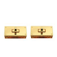 China Rectangle Shape Handbag Lock Hardware Gold Bag Lock Accessories for sale