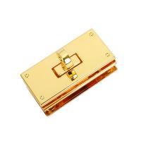 China Rectangle Shape Handbag Lock Hardware Gold Bag Lock Accessories for sale