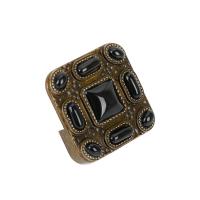 China Square Shape Handbag Lock Hardware Dark Black Stone Purse Lock for sale