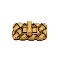 China Rectangular Woven Tote Bag Metal Twist Lock Gold Handbag Purse Lock for sale