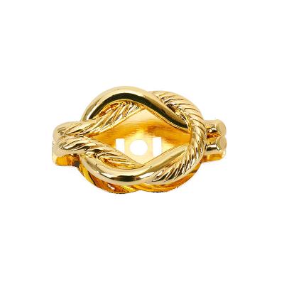China 4cm Handbag Lock Hardware With Double Sided Winding Decoration Gold color for sale