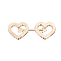 China Double Heart Arrow Shape Handbag Lock Hardware Pale Gold Color for sale