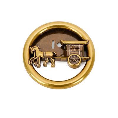 China 5cm Handbag Lock Hardware For Purse DIY Part Ring Pony Rider Bag Lock for sale