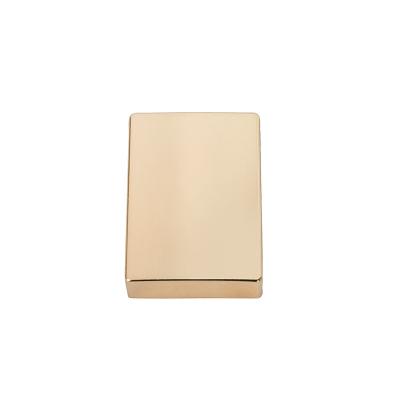 China Rectangular Flat Light Gold Metal Handbag Lock Hardware DIY Backpack Accessories for sale