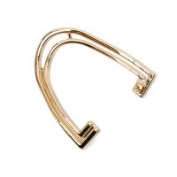 China Light Gold Metal Bag Handles DIY Handbag Hardware 6.4cm for sale