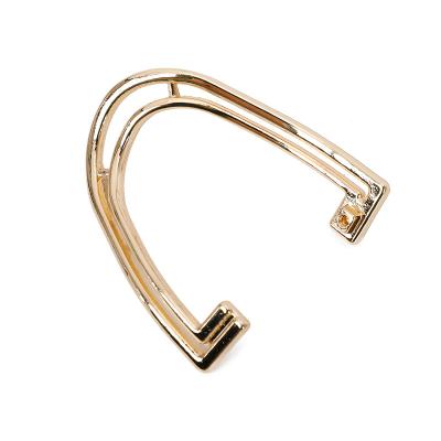 China Light Gold Metal Bag Handles DIY Handbag Hardware 6.4cm for sale