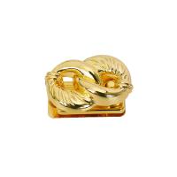 China Bright Gold Wrapped Metal Pouch Lock Accessories Decorative Fitting For Handbag for sale